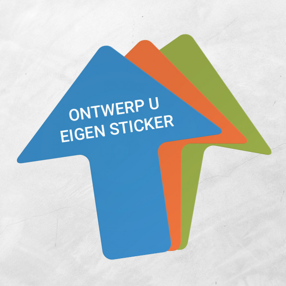 Pijl-vorm vloersticker (eigen ontwerp) - Corona products - Webshop